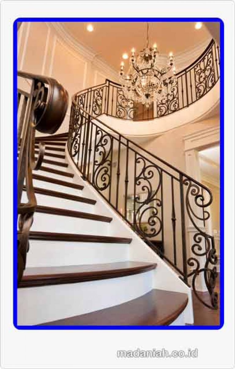 Railing Tangga Lengkung Untuk Rumah Model Terbaru - Madaniah™